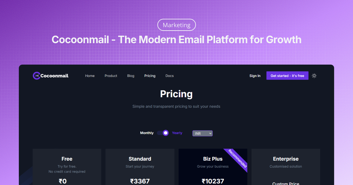 Pricing | Cocoonmail